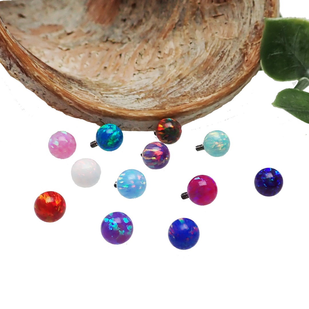 Opal 5mm Internally Threaded Titanium Ball · Fits True 14g Bar, Stem ...