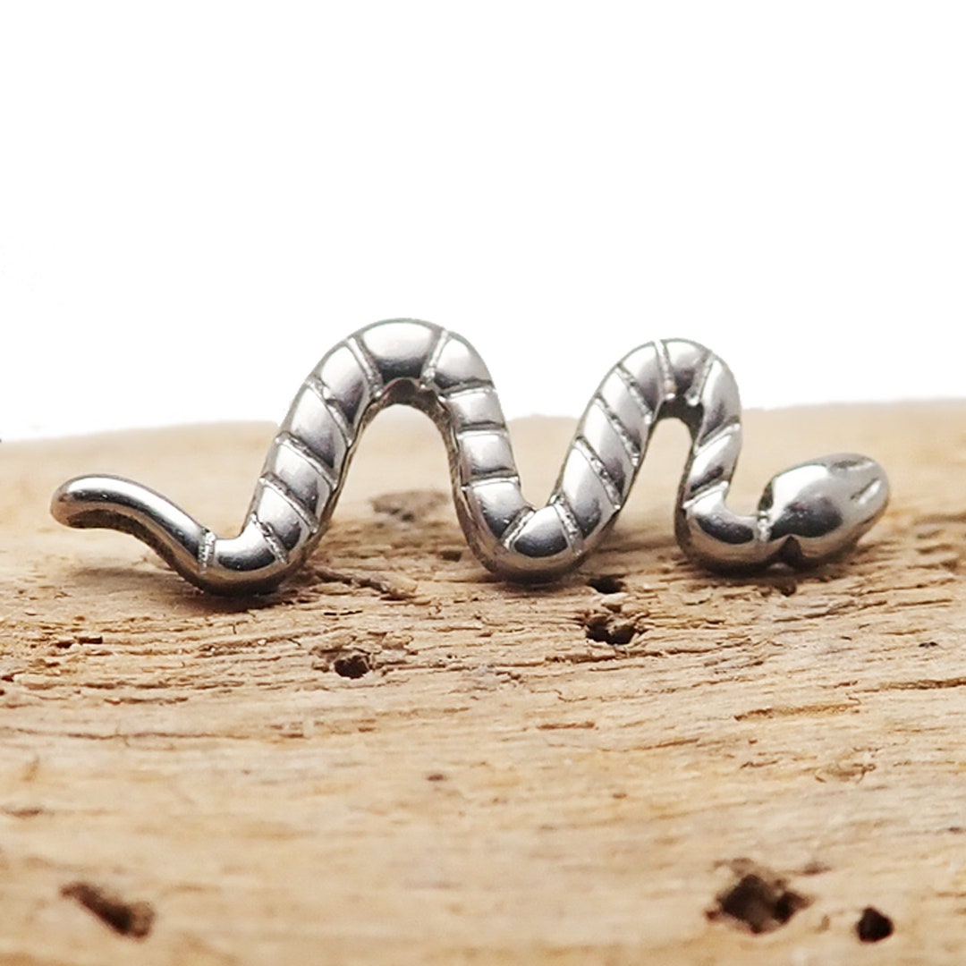 Small Snake Implant Titanium Flatback Piercing 18g, 16g, 14g - Etsy
