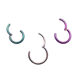 12g ,10g ,8g or 6g Implant Grade Titanium Hinged Clicker Segment Ring ...