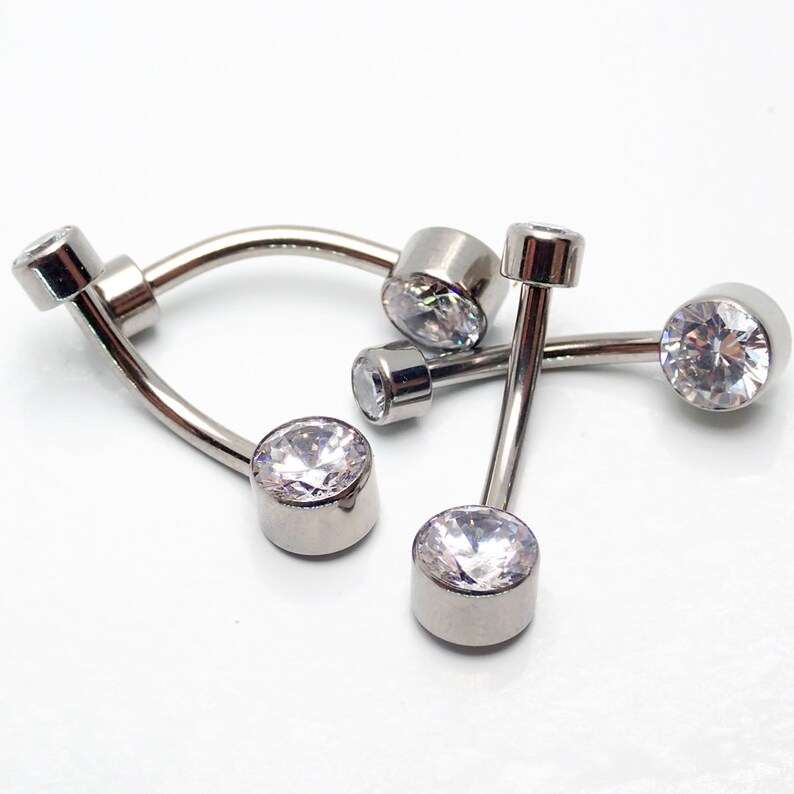 Implant Grade Titanium Belly Ring, Crystal Navel Jewelry, 14g - Etsy