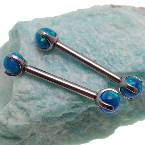Real Jade 12g 14g Titanium Internally Threaded Claw Nipple Bar - Etsy