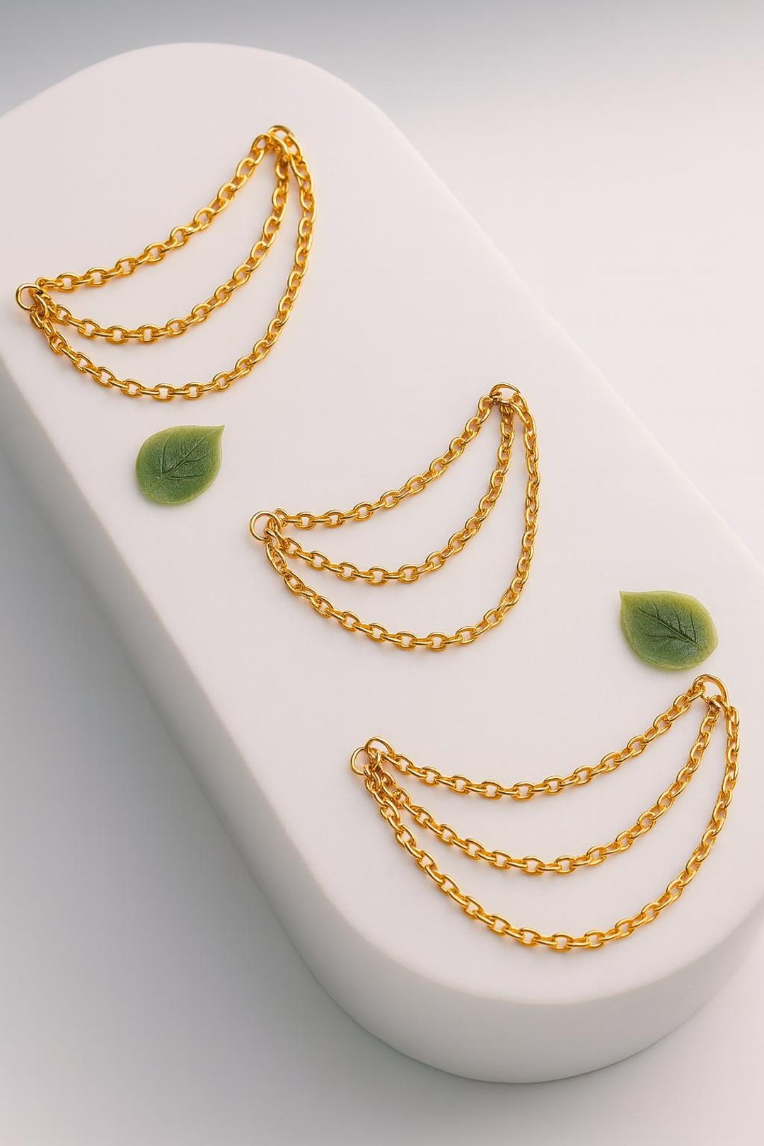 Add on Gold Titanium Chain, Stacked Lobe Nose, Add on Chain, Tarnish ...