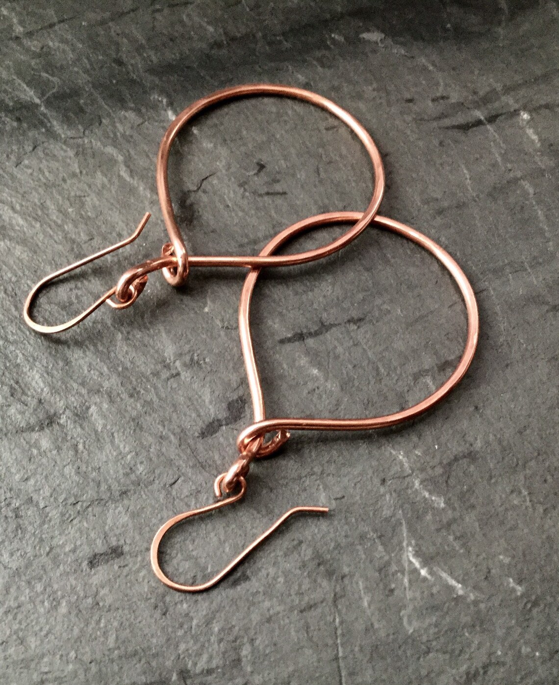 Copper Hoop Earrings, Oval Hoop Earrings, Lightweight Earrings ...