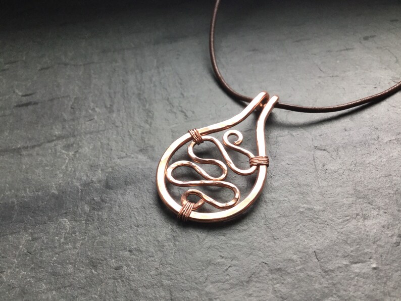 Hammered Copper Statement Necklace Wire Wrapped Copper - Etsy