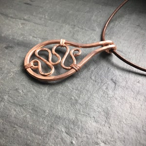 Hammered Copper Statement Necklace, Wire Wrapped Copper Pendant ...
