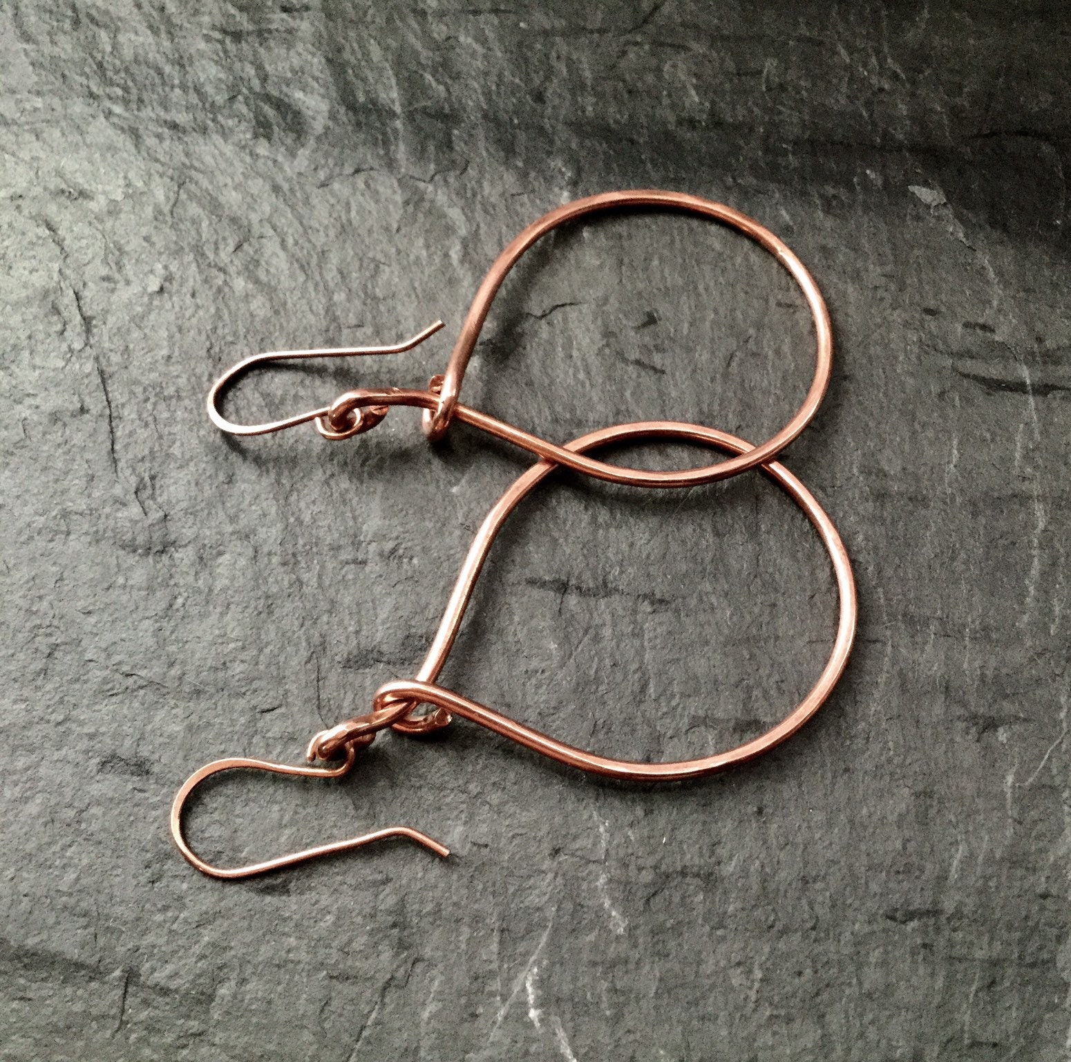 Copper Hoop Earrings, Oval Hoop Earrings, Lightweight Earrings ...