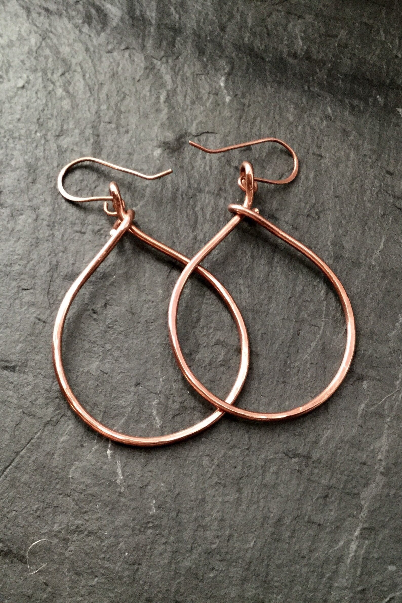 Copper Hoop Earrings, Oval Hoop Earrings, Lightweight Earrings ...
