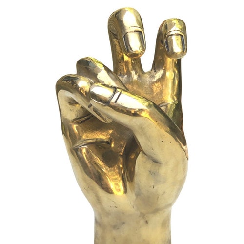 Horned Frog Hand Sign Sculpture in Brass - Etsy