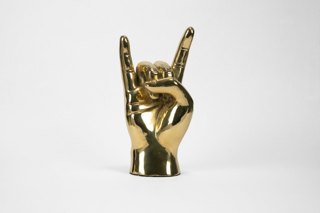 Horns Hand Sign Sculpture in Brass - Etsy