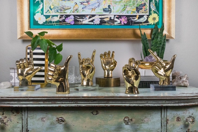 Horned Frog Hand Sign Sculpture in Brass - Etsy