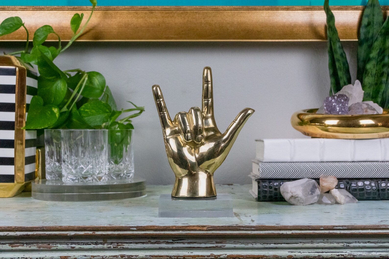 ILY or "i Love You" Hand Sign Sculpture in Brass - Etsy