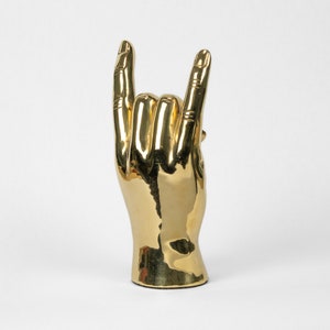 Horns Hand Sign Sculpture in Brass - Etsy