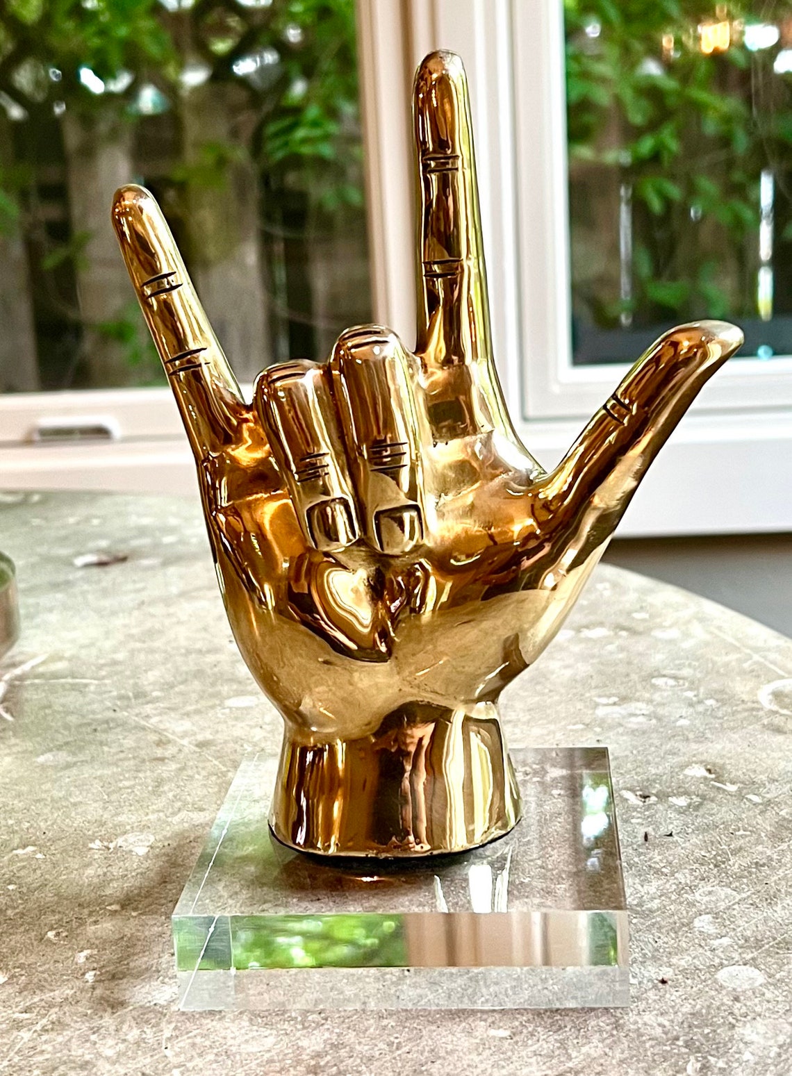 ILY or i Love You Hand Sign Sculpture in Brass - Etsy