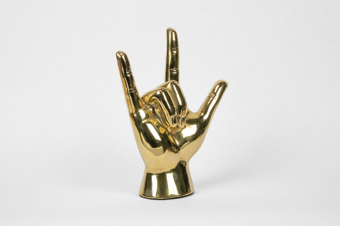 ILY or i Love You Hand Sign Sculpture in Brass - Etsy