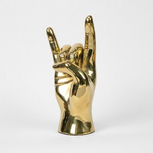 Horns Hand Sign Sculpture in Brass - Etsy