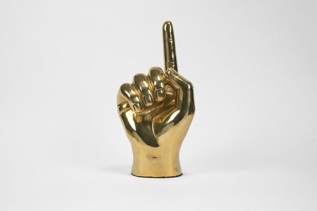Number One (no. 1) Hand Sign Sculpture in Brass - Etsy