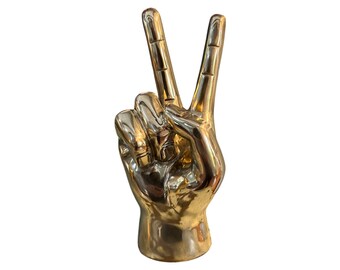 Brass Peace Sign - Etsy