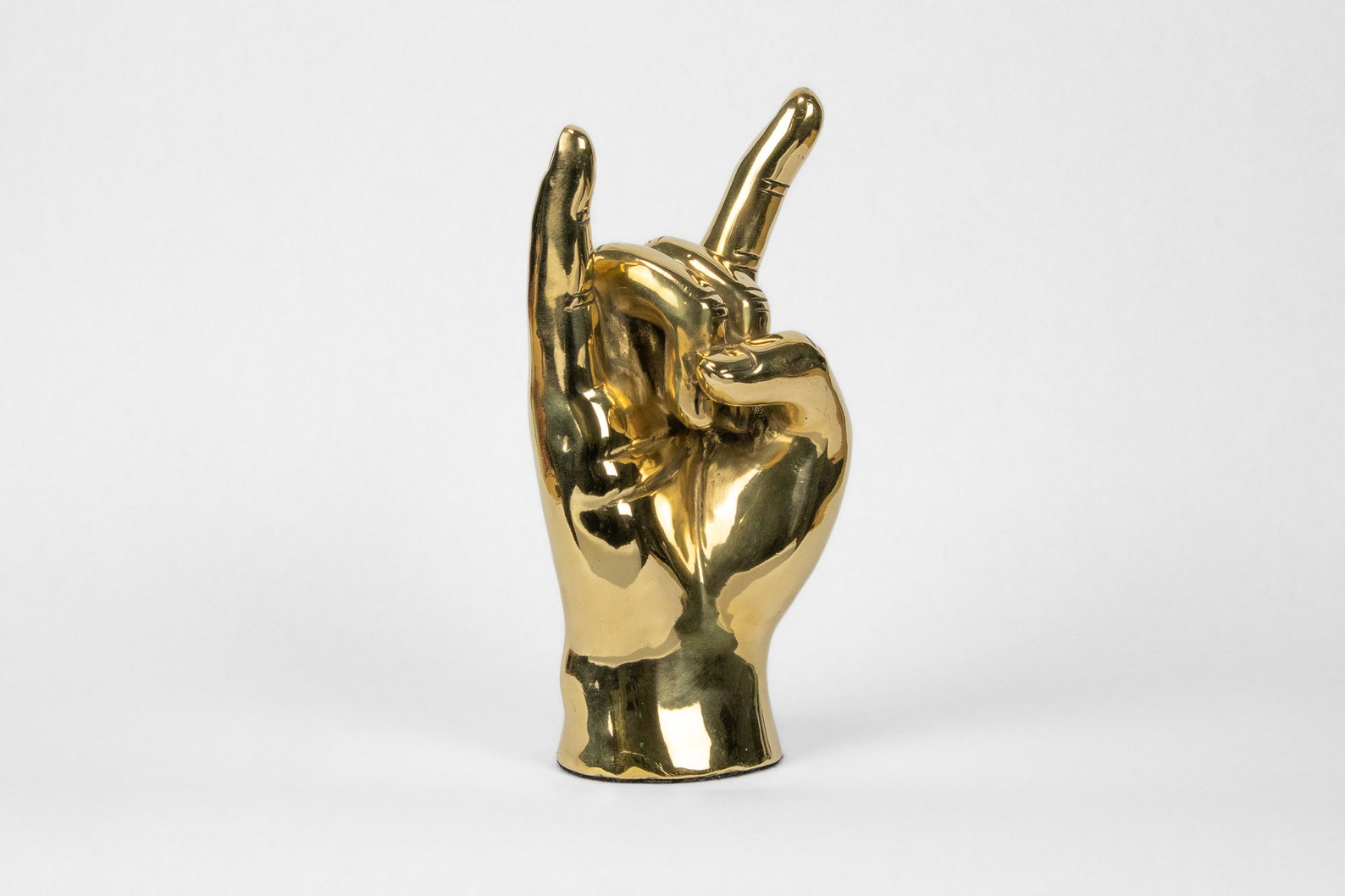 Horns Hand Sign Sculpture in Brass - Etsy