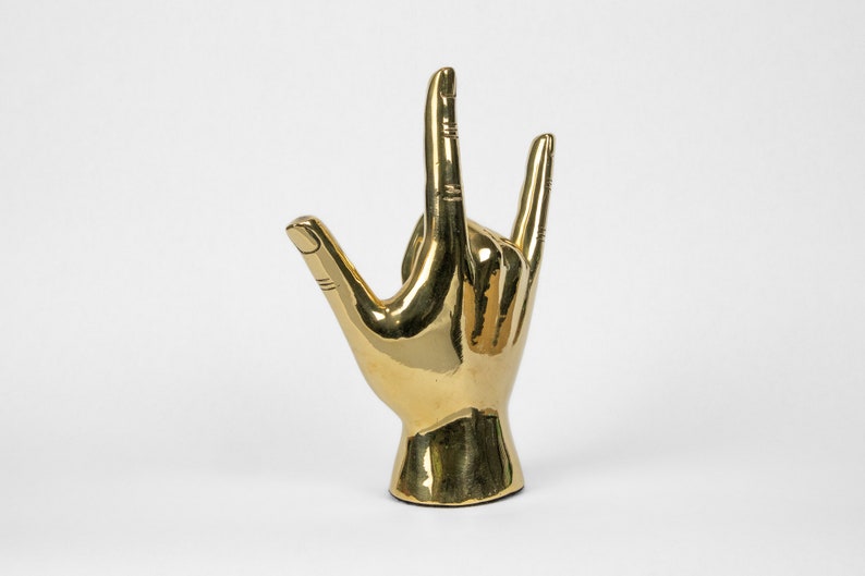 ILY or "i Love You" Hand Sign Sculpture in Brass - Etsy