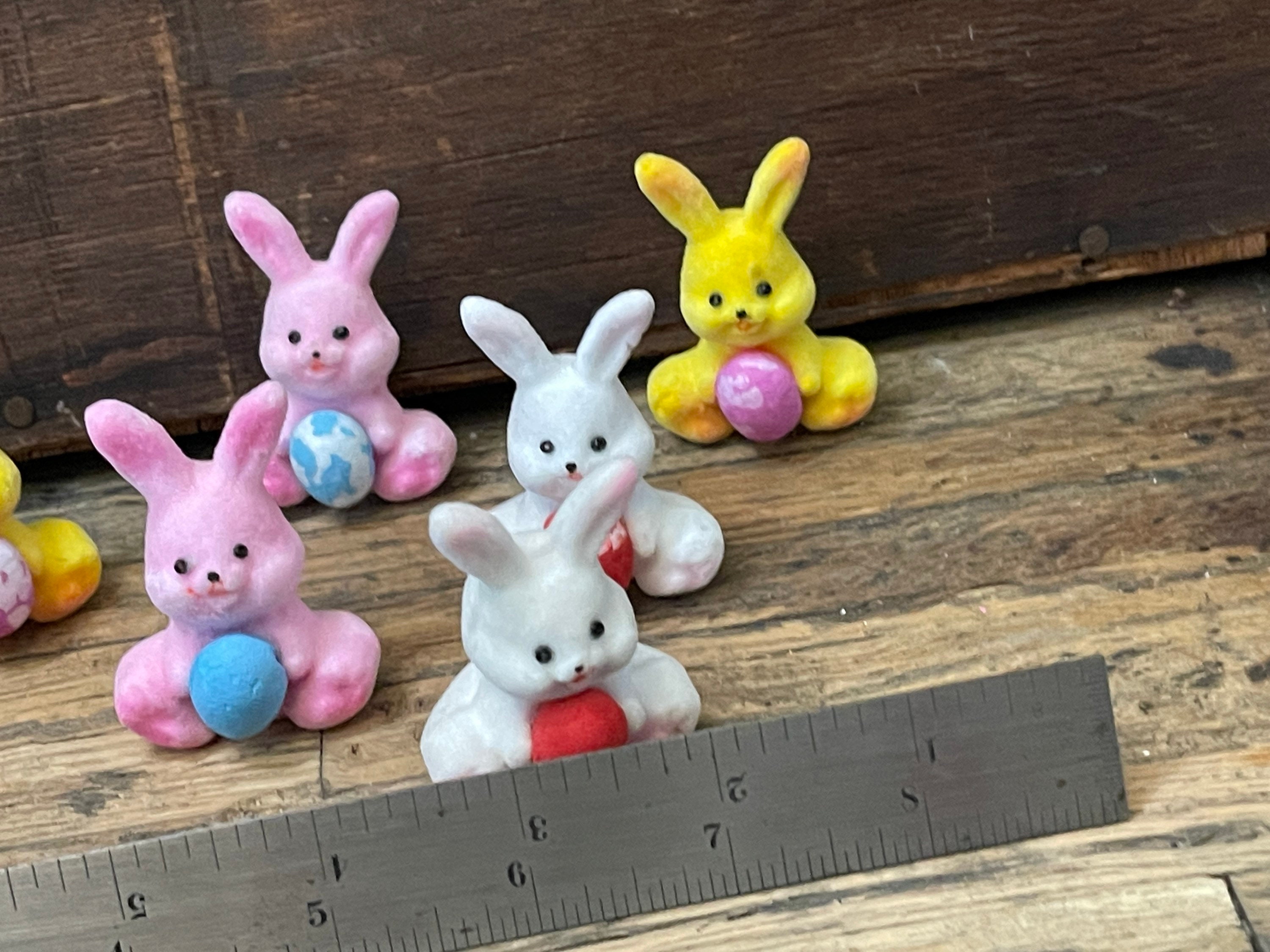 Vintage Flocked Miniature Peeps Holding Jelly Beans Bunnies | Etsy