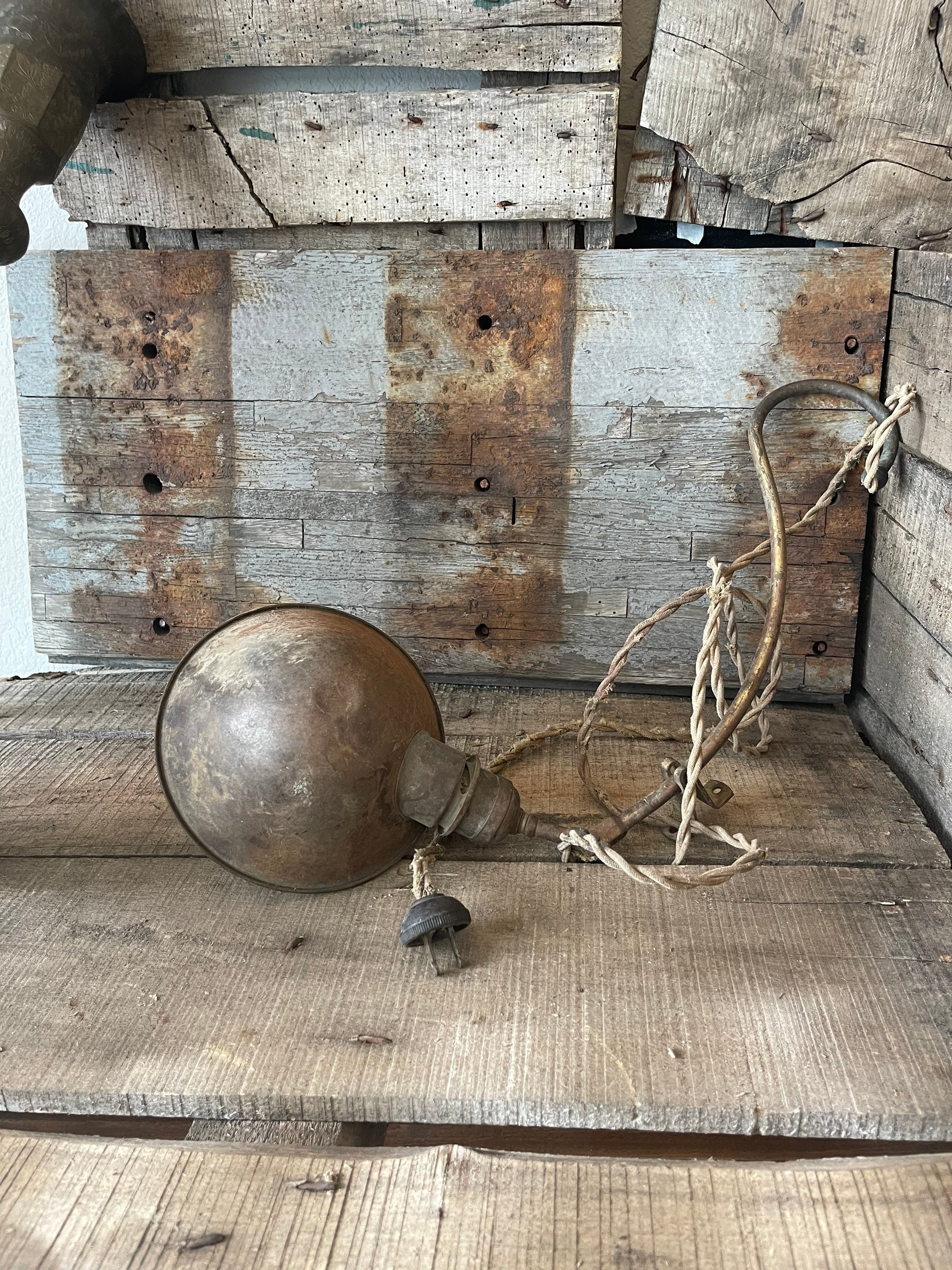 GE General Electric Rustic Primitive Rusty Farmhouse Curly Swirly Lamp ...