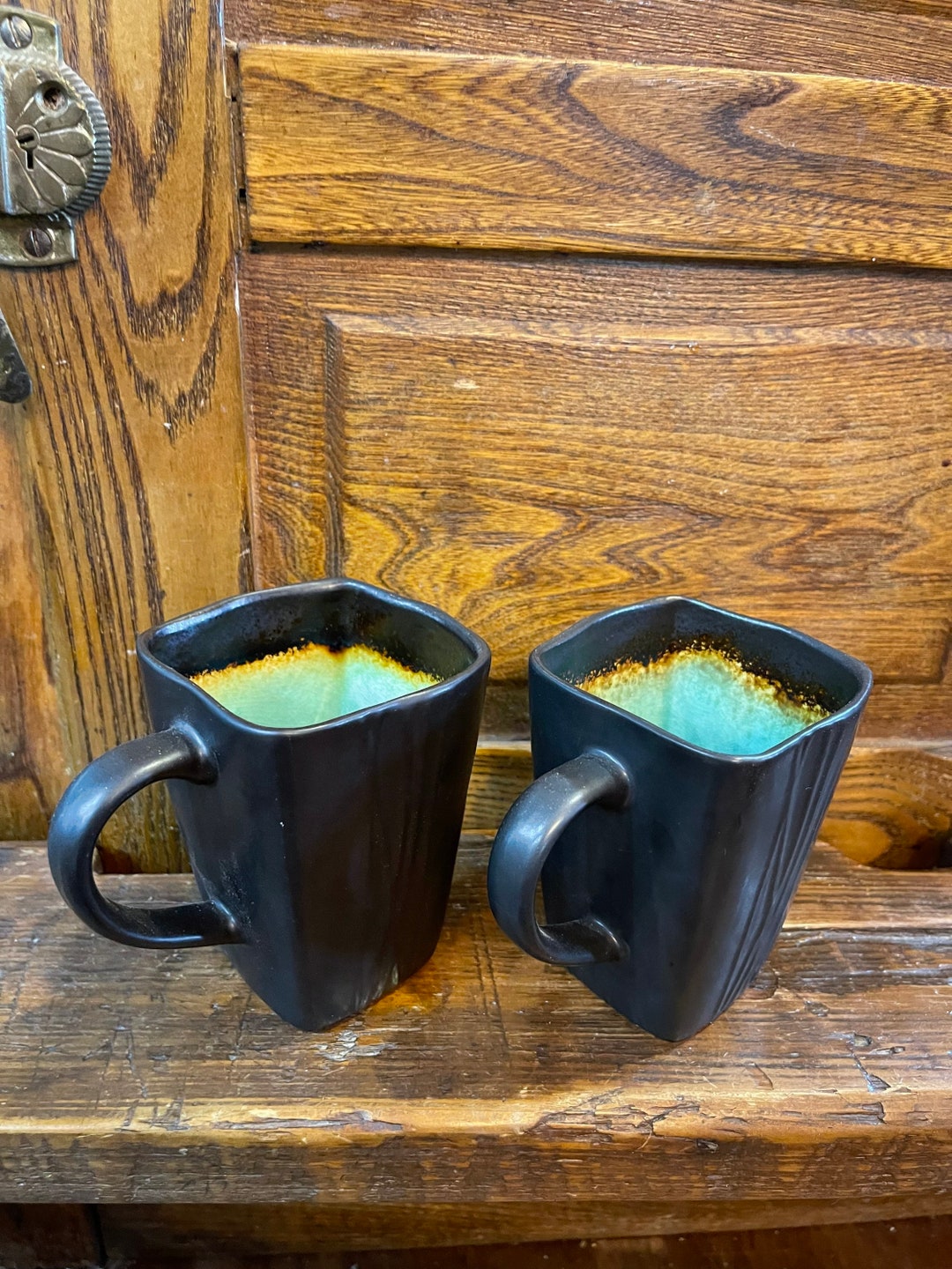 Vintage Set of 2 Baum Brothers Galaxy Jade Mugs Japan Beautiful Crazing ...