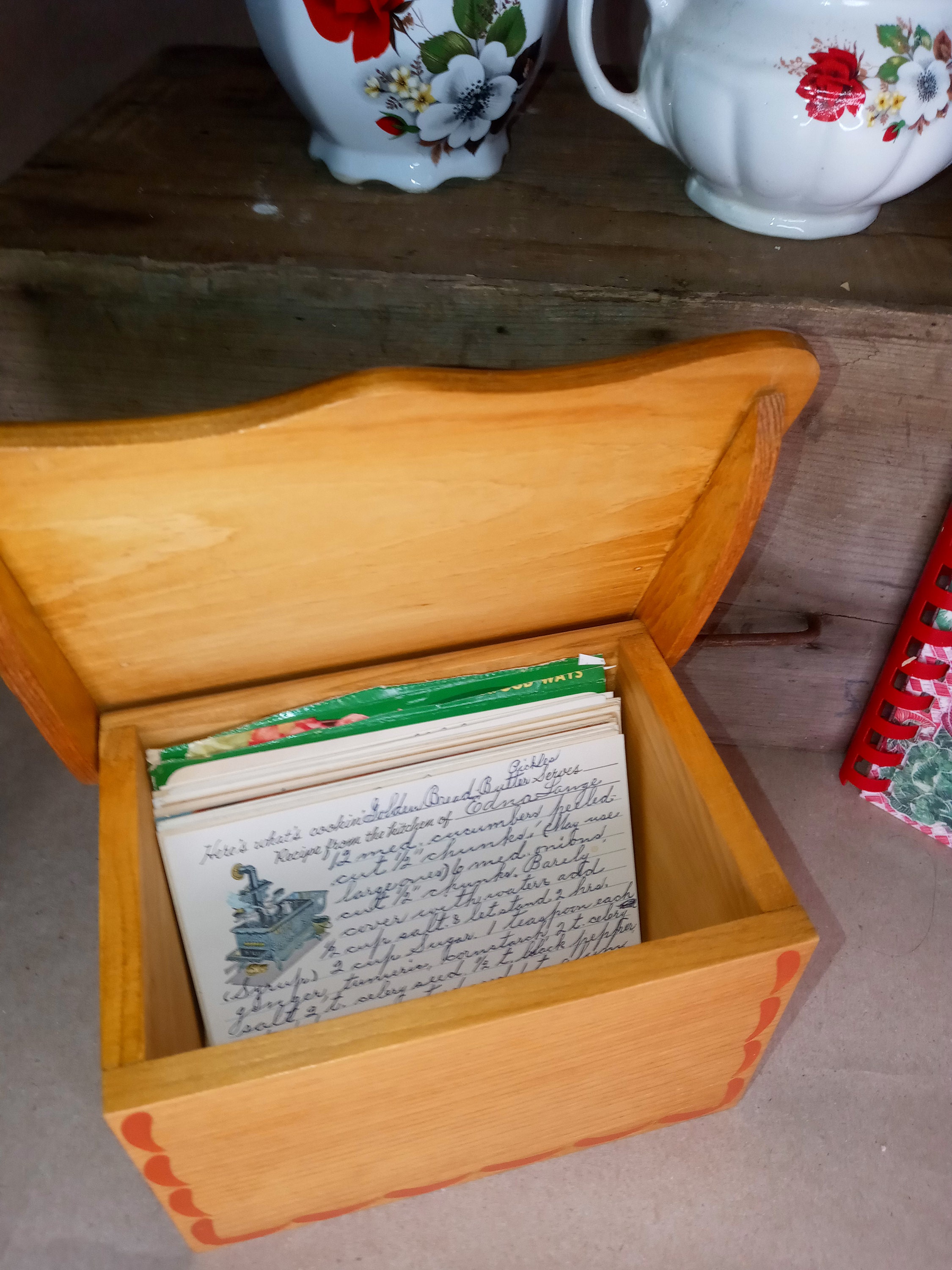 Vintage 1800s Handwritten Recipe Cards Lot in Hand Painted Recipe Card ...