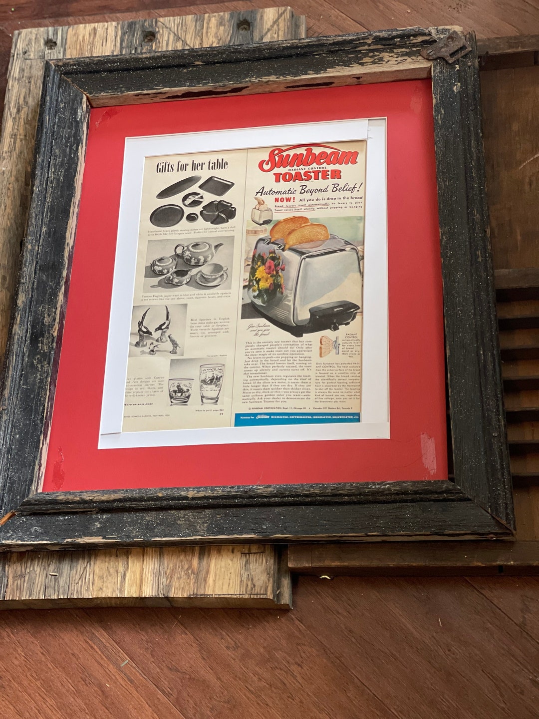 Vintage Sunbeam Toaster Advertisement; Magazine Ad; 1950s Original Wall ...