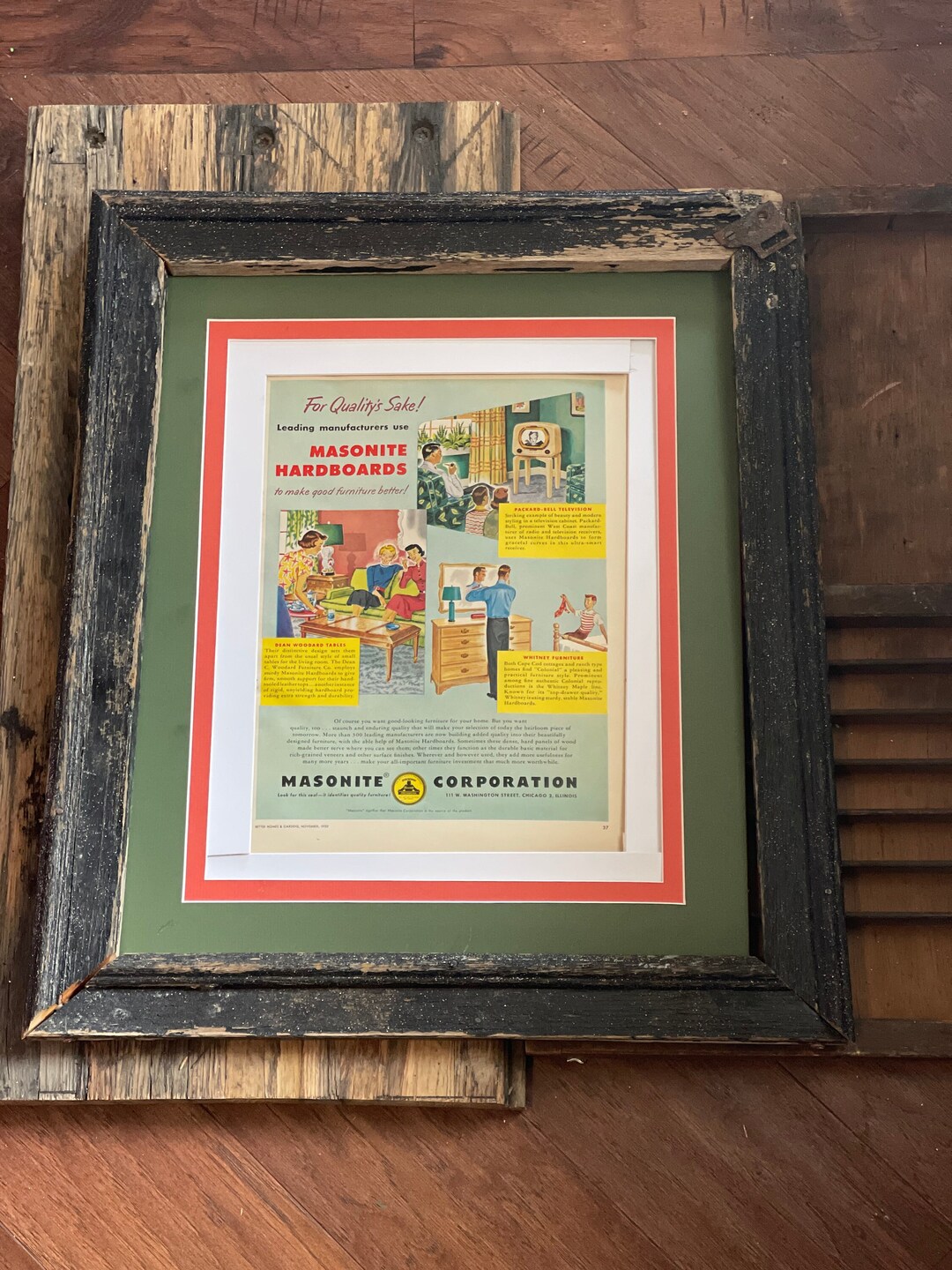 Vintage Masonite Corporation Furniture Advertisement; Magazine Ad ...