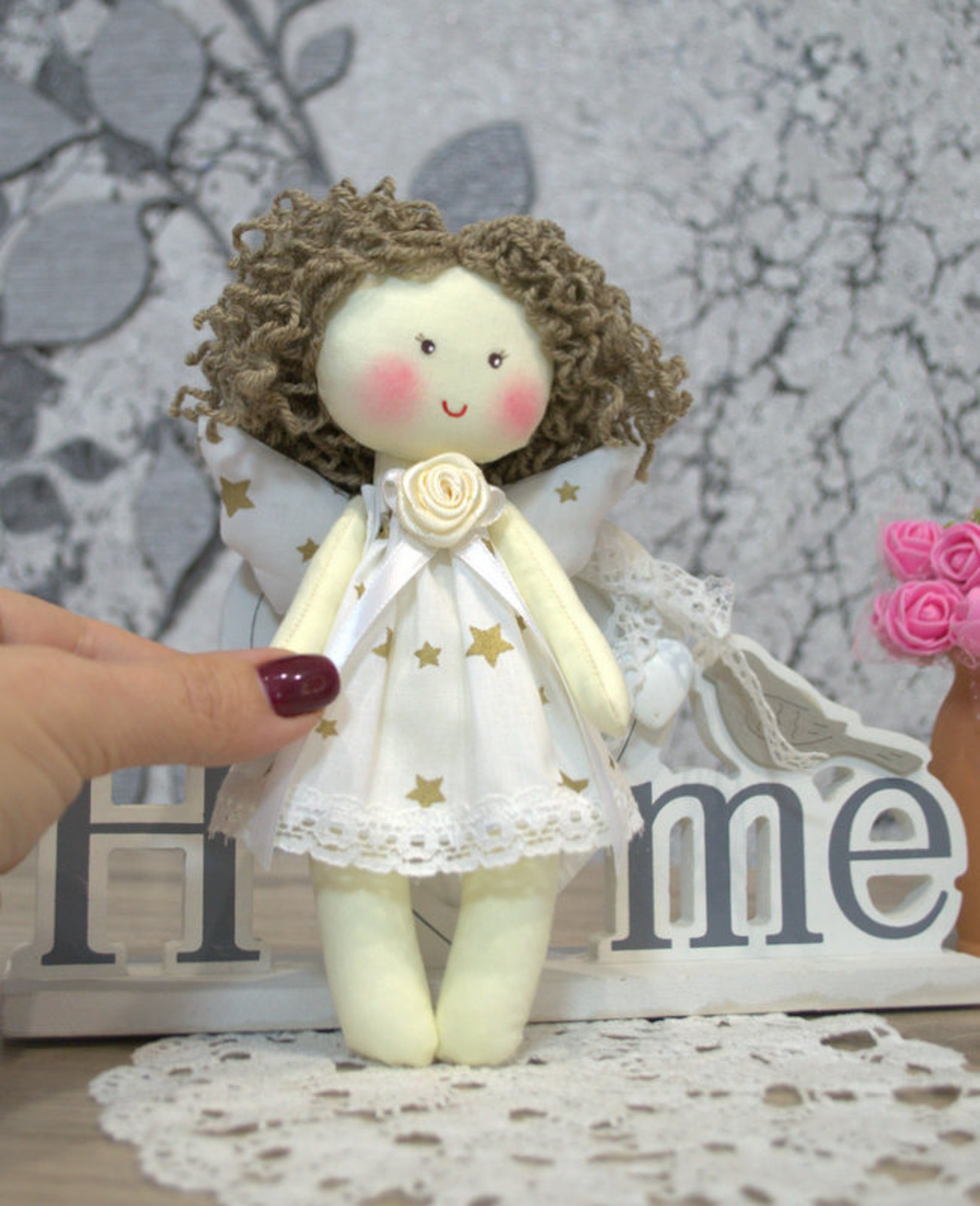 Christmas Angel Angel Doll Rag Doll Doll Little Christmas Rag - Etsy