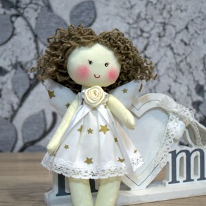 Christmas angel Angel doll Rag doll Doll little Christmas rag | Etsy