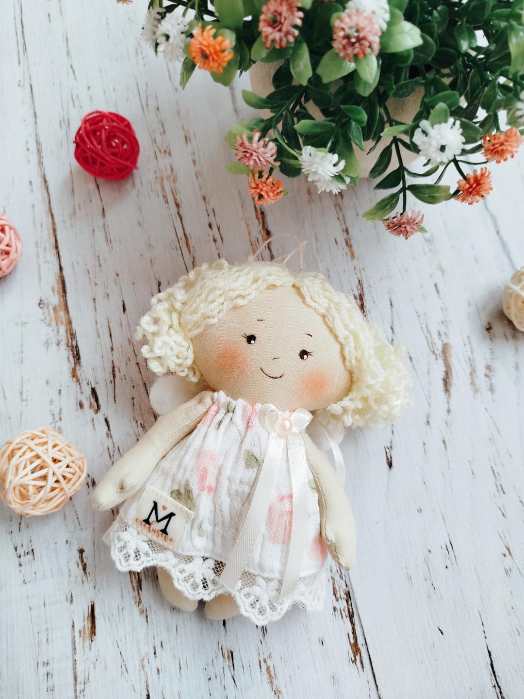 Angel Doll 4 Inch, Guardian Rag Angel, Handmade Doll 4 Inch, Keepsake ...