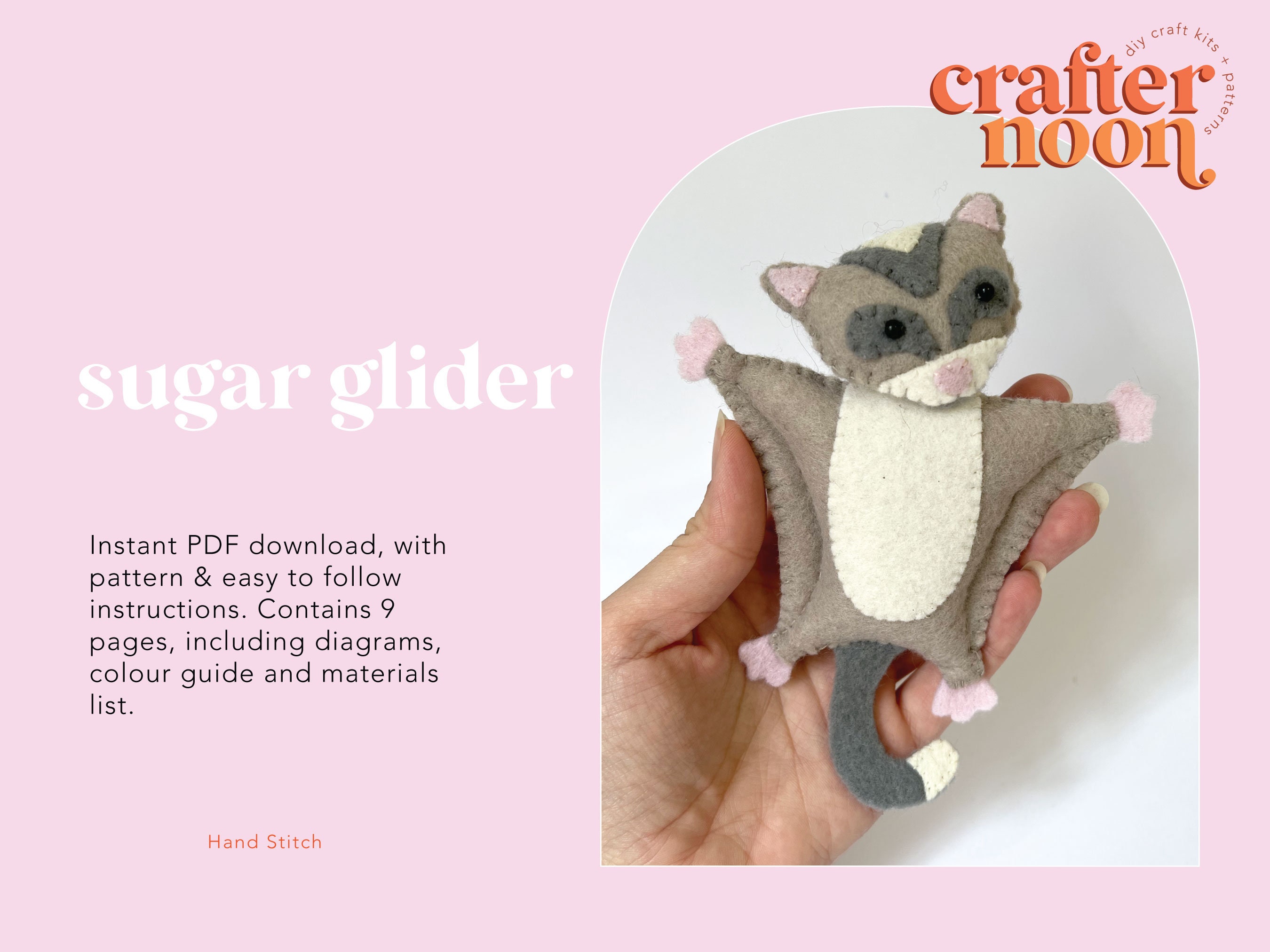 Australian Felt Animals Sewing Pattern PDF Bilby Spotted | Etsy Australia