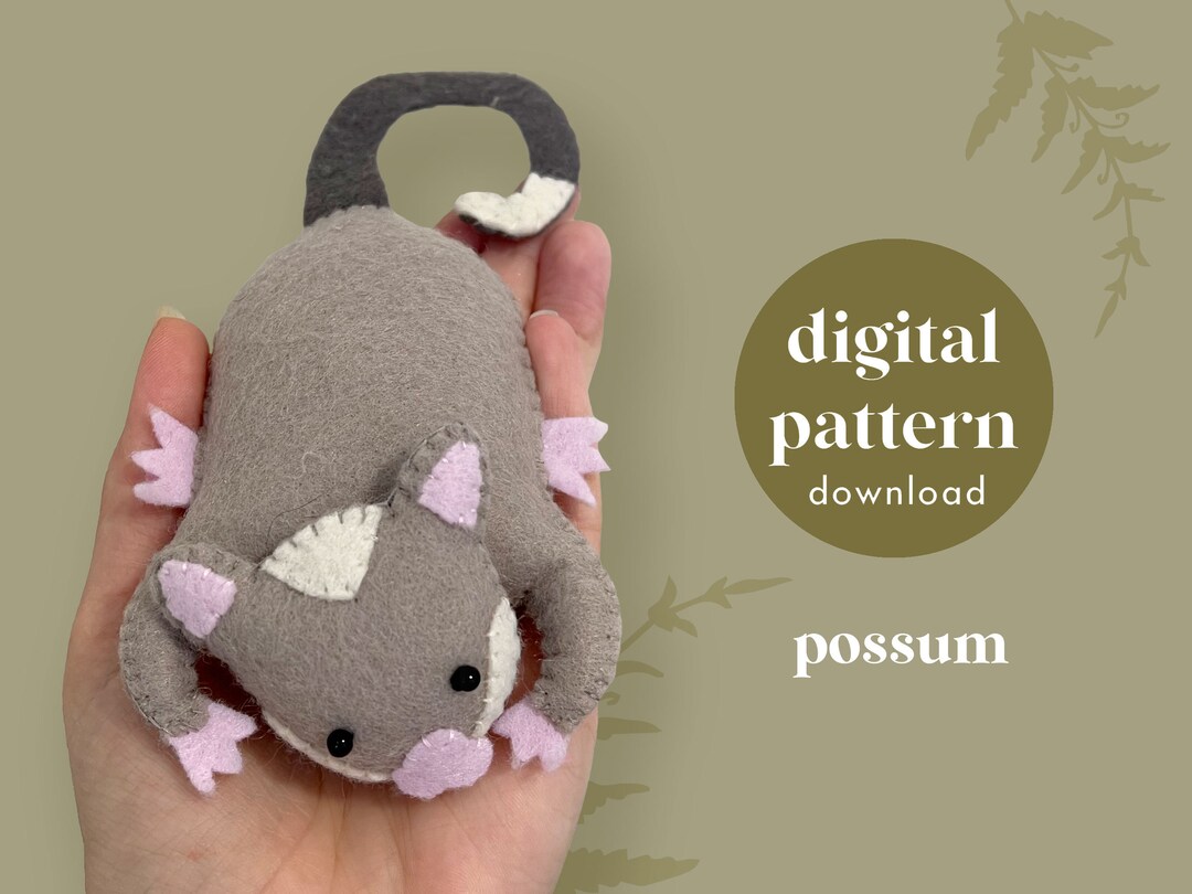 Possum Sewing Pattern, Instant Download, Felt Australian Animals, Baby ...