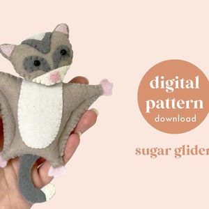 Sugar Glider Felt Sewing Pattern, Australian Animals, DIY, Instant ...