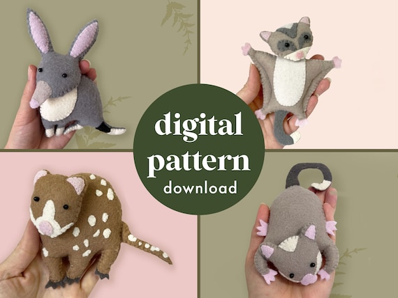 Australian Felt Animals Sewing Pattern PDF Bilby Spotted - Etsy