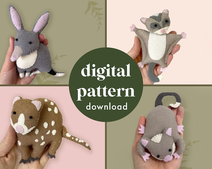 Felt Australian Ringtailed Possum Sewing Pattern PDF Handmade Felt ...