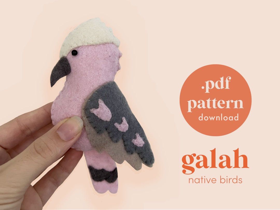 Galah Bird Felt Animal Pattern Australian Animal Crafts DIY Sewing ...