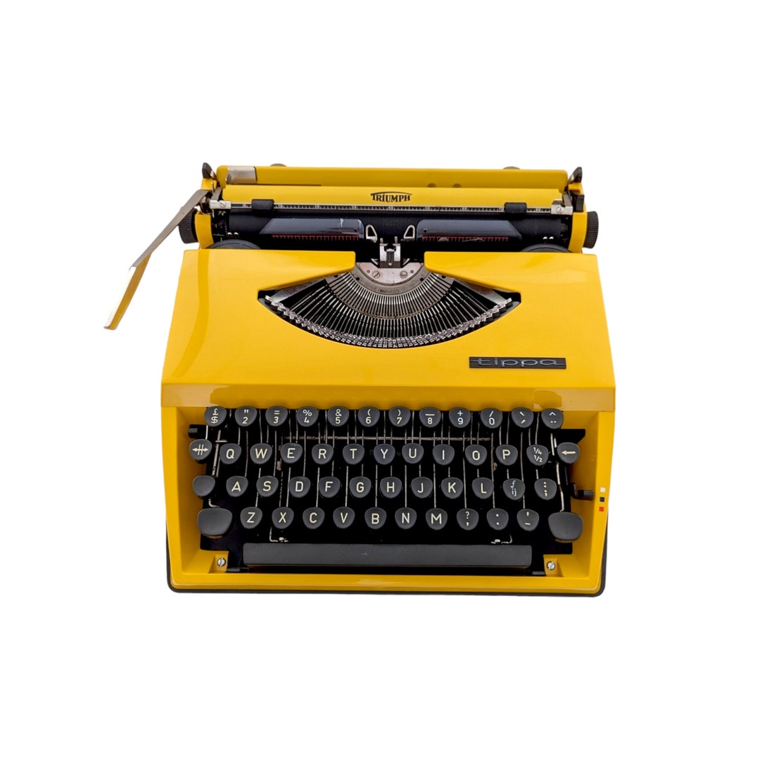 SALE Vintage Triumph Tippa Typewriter in Original Yellow Colour, Manual ...