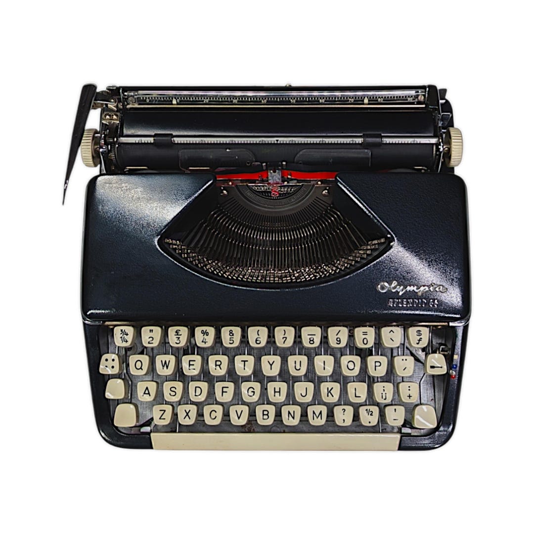 Sale!* 1960s Black Olympia Splendid 66 Typewriter, Vintage and ...