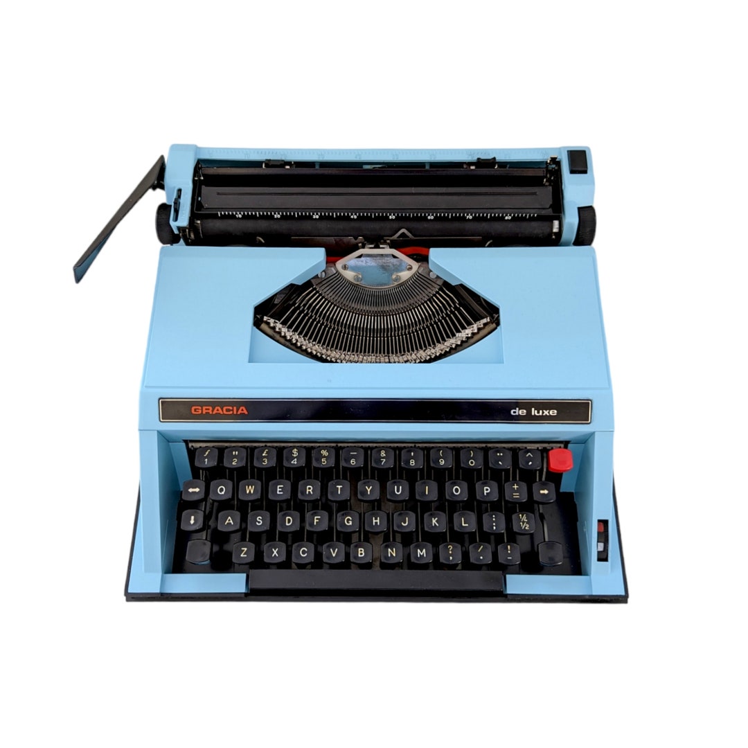 SALE Gracia De Luxe Typewriter, Blue Typewriter, Working Typewriter ...