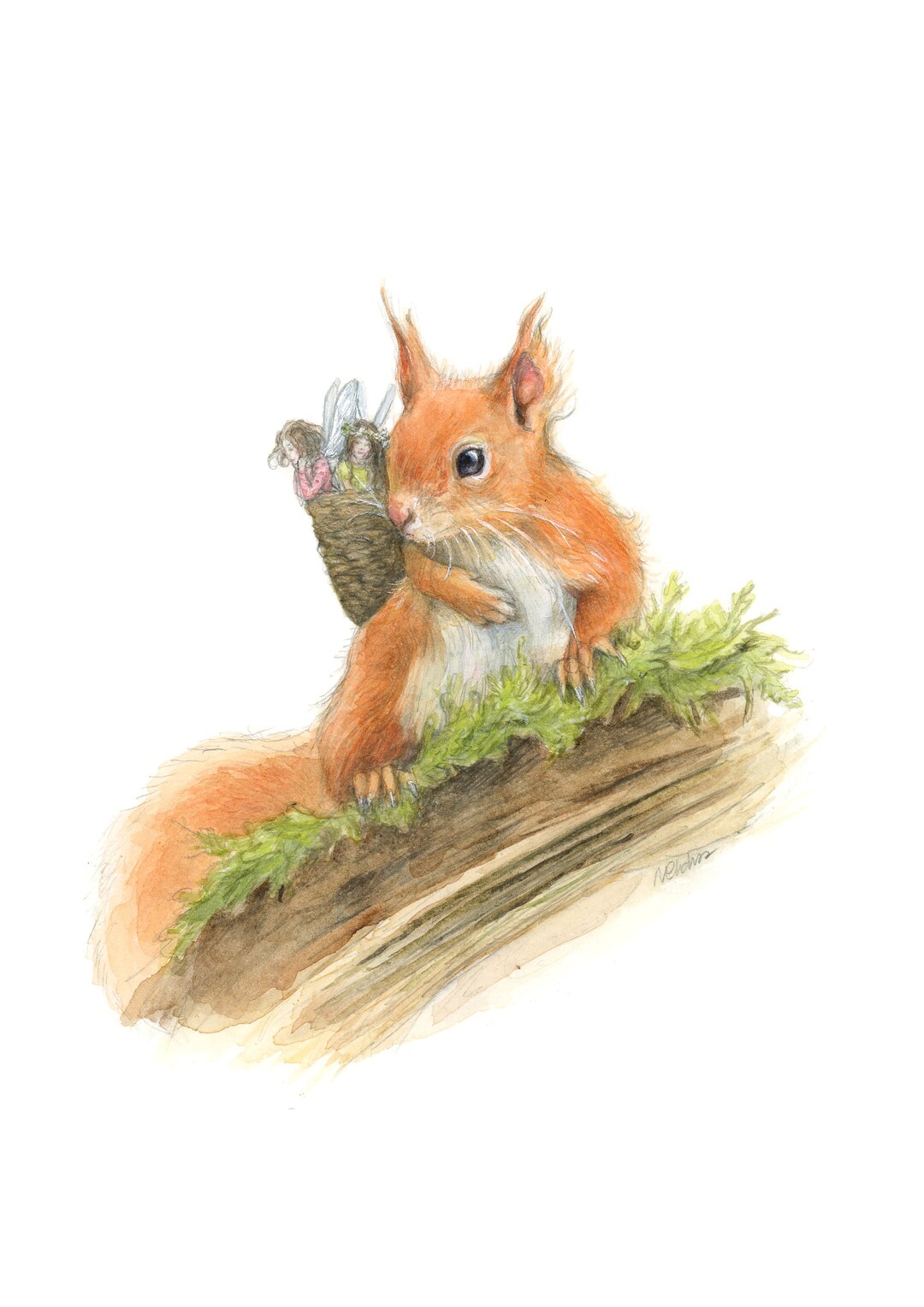 Squirrel Ride, A4 Art Print - Etsy