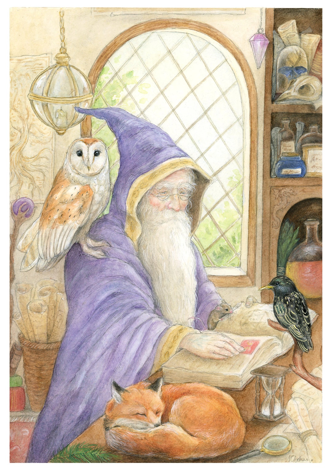 Merlin, A4 Art Print - Etsy