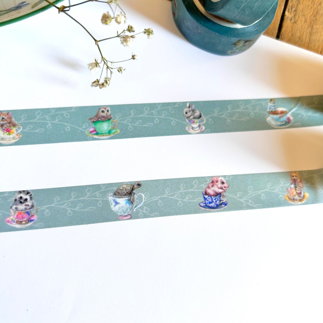 Teacup Tails Washi Tape, 10m X 12mm Tape Roll - Etsy
