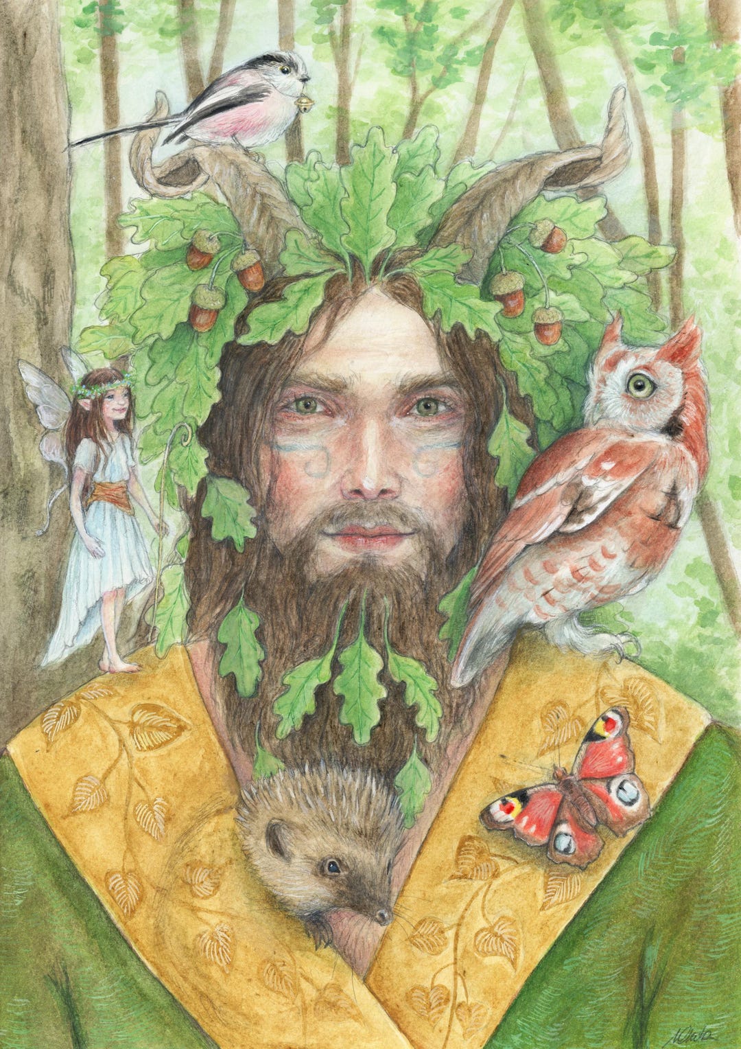 The Oak King, A4 Art Print - Etsy