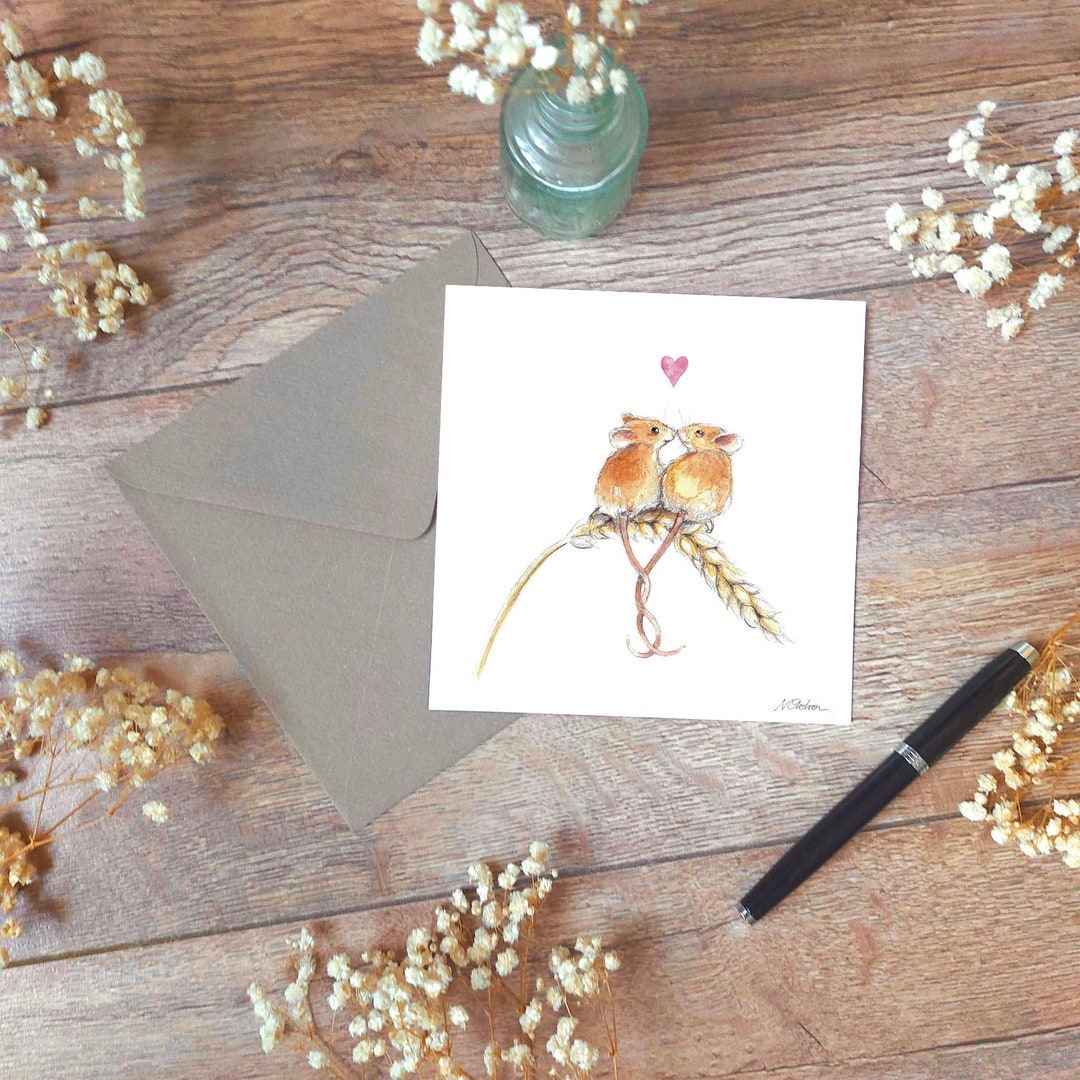 Two Little Mice Greeting Card - Etsy