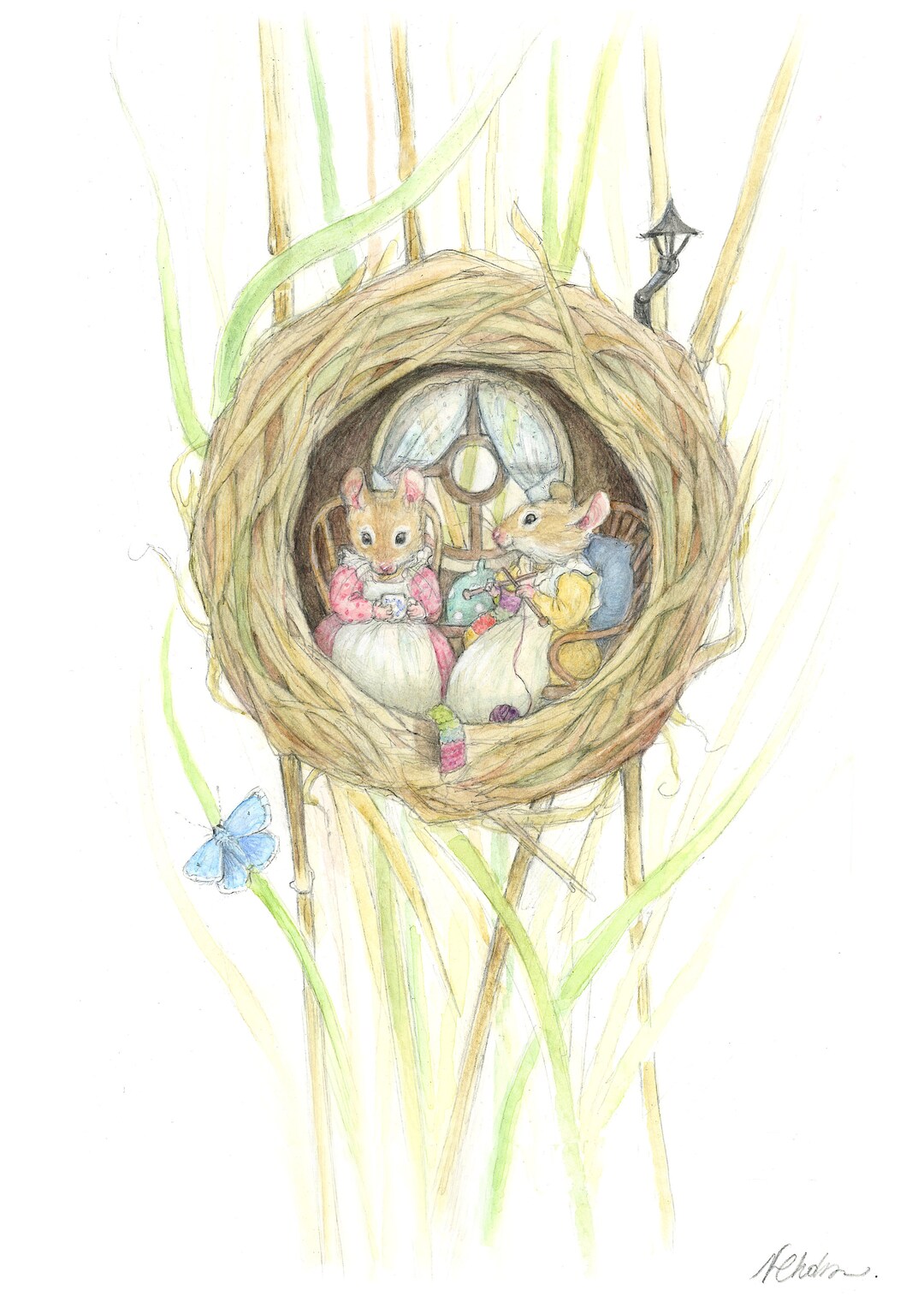 Knit and Natter, A4 Art Print - Etsy