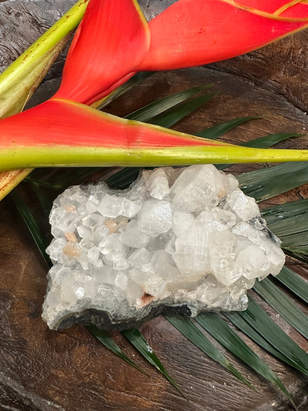 Clear Apophyllite Cluster Crystal With Stilbite, Clear Apophyllite ...