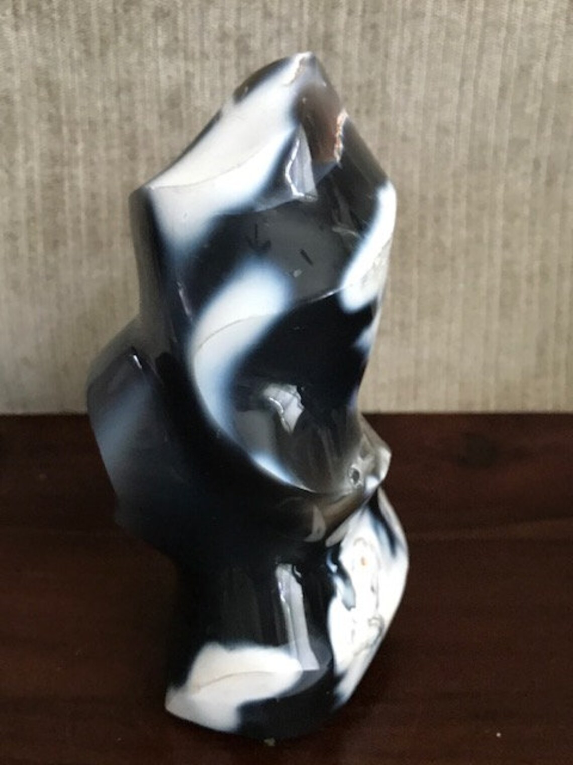 Orca Agate Crystal Flame, Blue and White Flame, Agate Crystal, Crystal ...