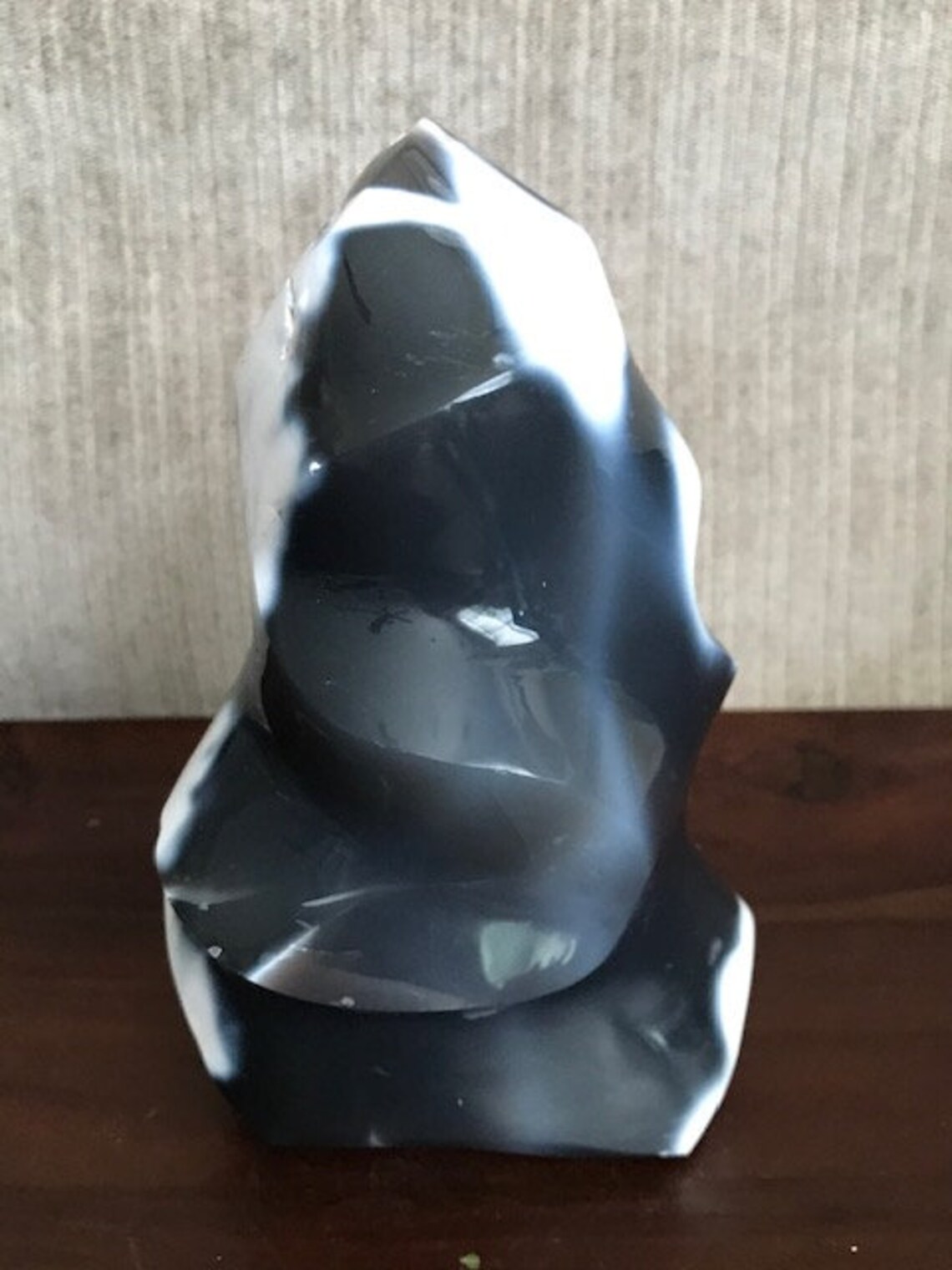 Orca Agate Crystal Flame, Blue and White Flame, Agate Crystal, Crystal ...